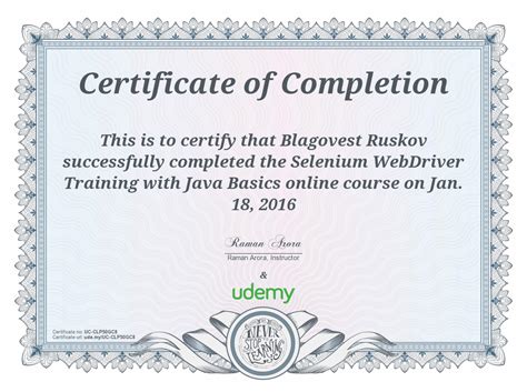 Pdf Udemy Certificate Selenium Web Driver Dokumentips