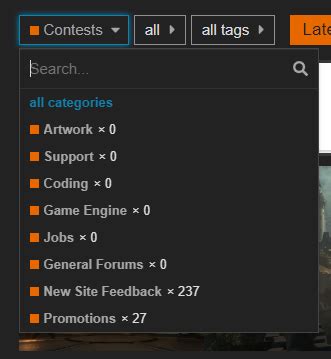 0 Topics Listed In The Categories Drop Down Menu Blender Artists Website Support Blender