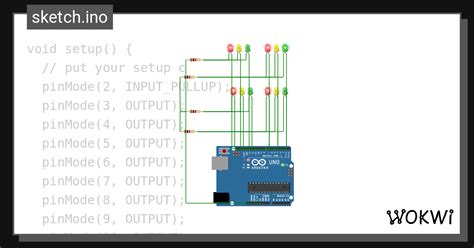 Lampu Merah Coding Wokwi Esp32 Stm32 Arduino Simulator