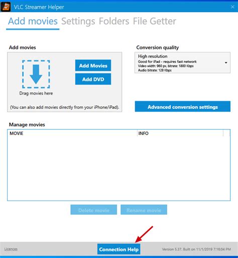 VLC Streamer Troubleshooting Mobile Messages