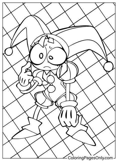 Pomni Color Page Free Printable Coloring Pages
