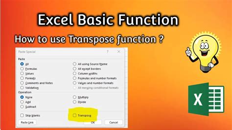 How To Use Transpose Function In Excel Tamil Youtube