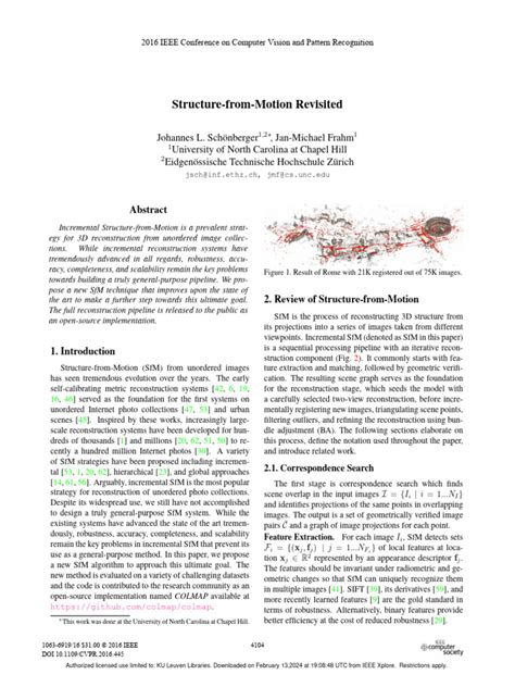 Structure From Motion Revisited Pdf Applied Mathematics