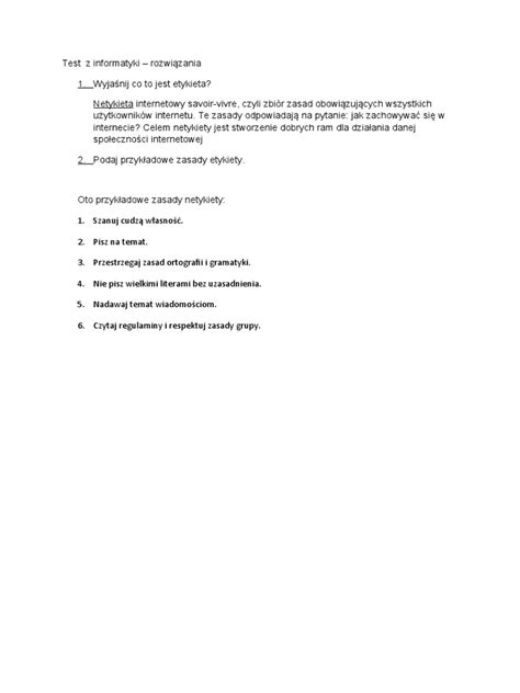 Test Z Informatyki Pdf