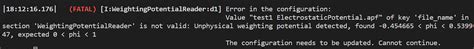Problems With Weightingpotentialreader Simulation Configuration