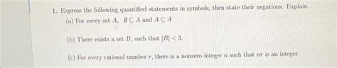 Solved 1 Express The Following Quantified Statements In