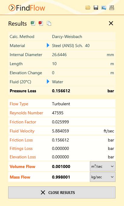 Flow Rate Calculation Liquid