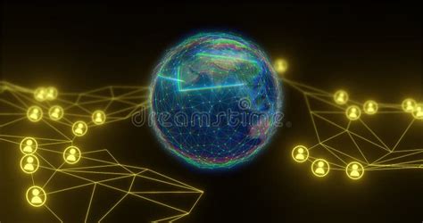 Glowing Network Connections And Data Processing Image Over Digital
