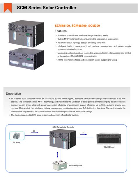 scm mppt solar charge controller 48v100a 300a telecom pdf solar