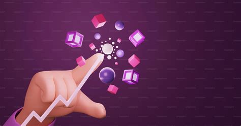 사업가의 손은 미래의 블록체인 기술로 성장 목표를 가리키는 빛나는 화살표 그래프를 가리킵니다 비즈니스 성장 성공 주식 통화 및 투자 3d 렌더링 그림입니다 사진