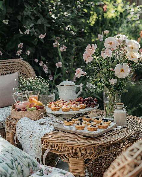 Table With A Variety Of Desserts And Fruit Including Cupcakes Fruit