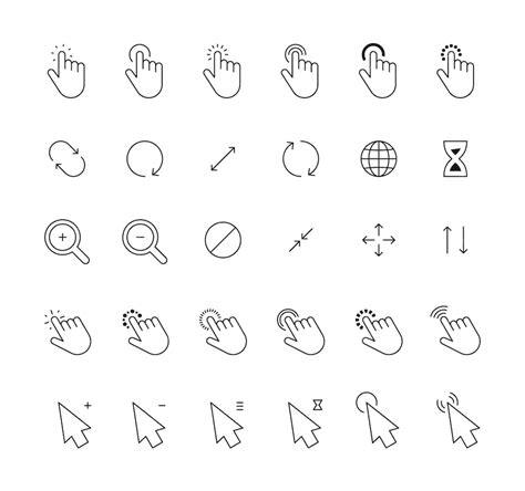 Premium Vector Click Cursor Icons Computer Clicking Pointer Icon
