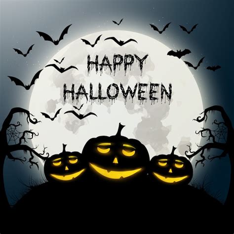 Free Vector Fantastic Halloween Background With Pumpkins And Bats