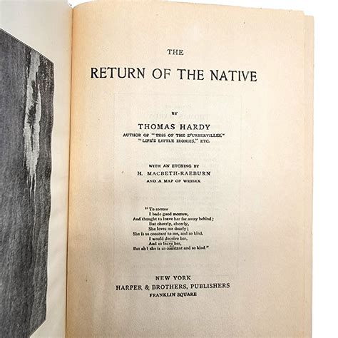 The Return Of The Native Thomas Hardy First Book Edition