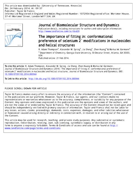 Pdf The Importance Of Fitting In Conformational Preference Of