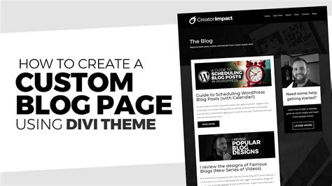 Create A Blog Page Using The Blog Module From Divi Theme For Wordpress