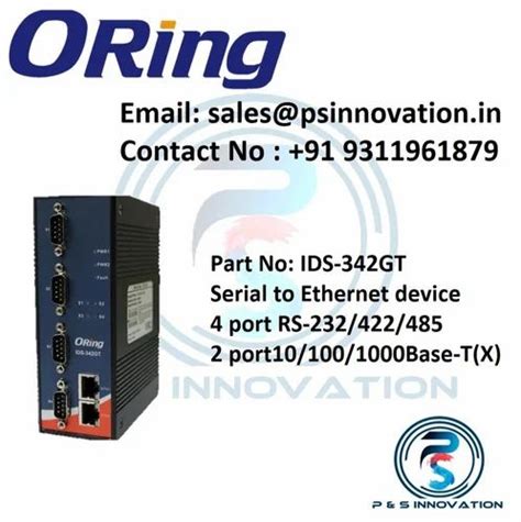 Ids 342gt Oring Industrial 4 Port Secure Serial To Ethernet Device Server At Rs 24000