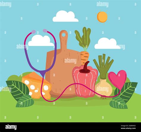Healthy Food Vegetables Stock Vector Image Art Alamy