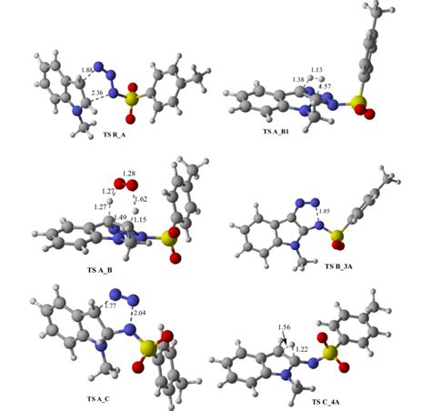 Gas Phase Optimized Geometries Of Transition State Structures Involved