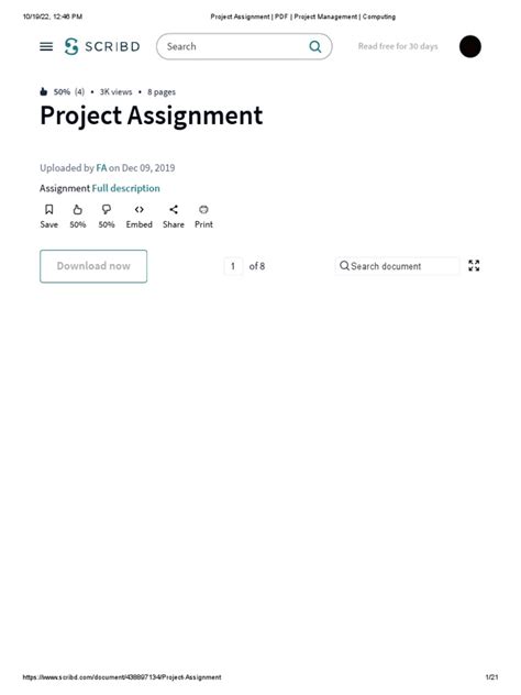 project assignment pdf project management computing pdf scribd
