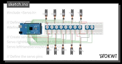 bionic arm for 2 hands wokwi esp32 stm32 arduino simulator