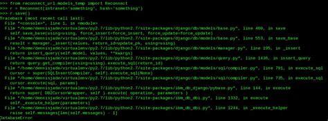 Django Talk Databaseerror During Executing In Ibmdbdbipy