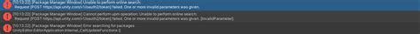 Package Manager Window Unable To Perform Online Search Unity Engine Unity Discussions