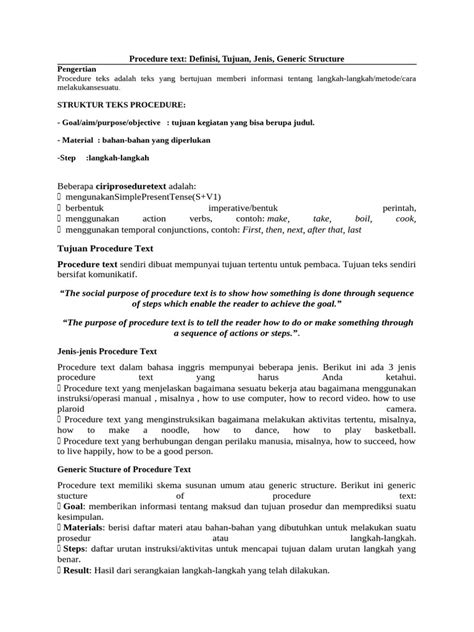 Latihan Procedure Text Kelas Xi Pdf