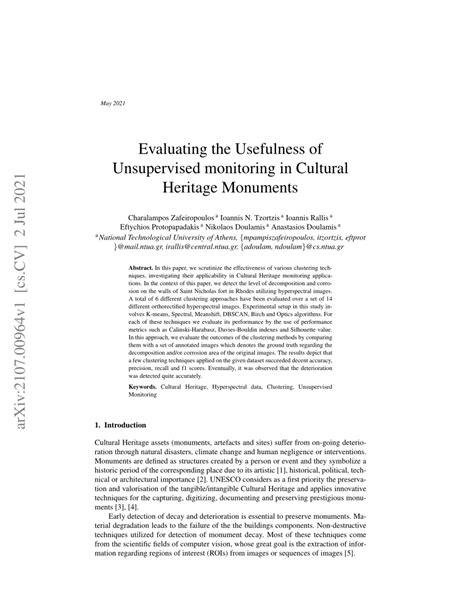 Pdf Evaluating The Usefulness Of Unsupervised Monitoring In Cultural