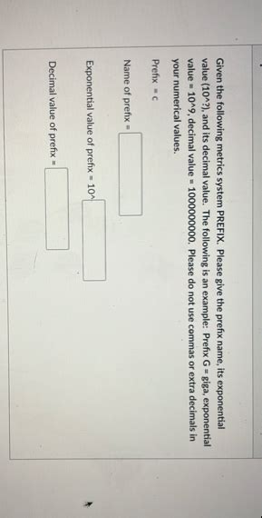 Solved Given The Following Metrics System Prefix Please
