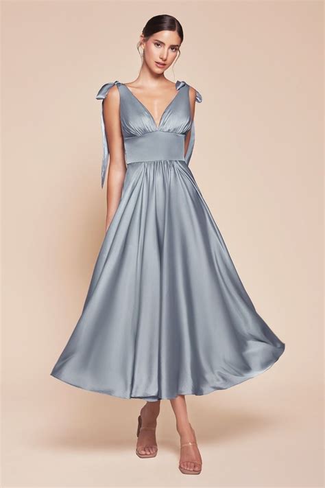 Greenery Ladivine 7499 A Line Formal Prom Tea Length Dress Formal