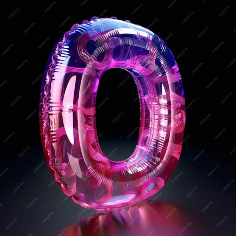 A Colorful Number 0 Is Shown On A Reflective Surface Premium Ai