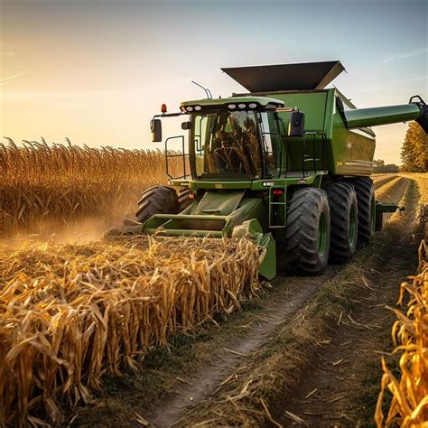 Premium Ai Image Wheat Harvester Machine