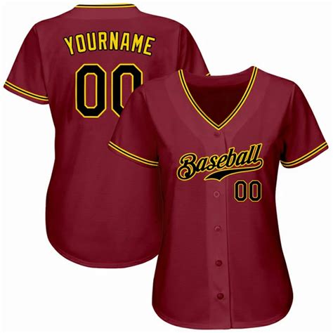Custom Crimson Black Gold Authentic Baseball Jerseywincustomfashion