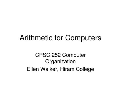 Ppt Arithmetic For Computers Powerpoint Presentation Free Download