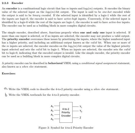 Solved 223 Encoder An Encoder Is A Combinational Logic