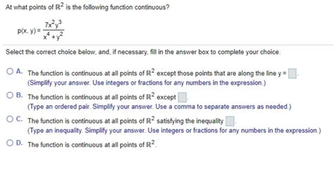solved at what points of r2 is the following function