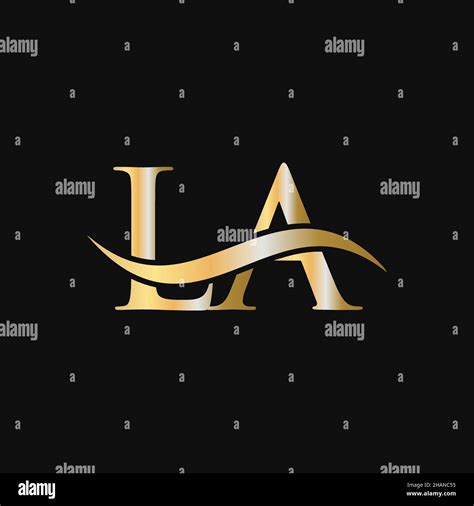 Letter LA Logo Design Template LA L A Letter Logo Modern Flat