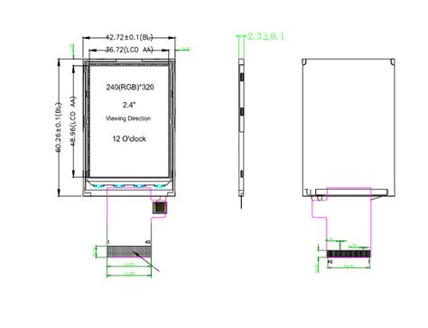 Polcd St7789v 2 4 Inch Tft Display 12 0clock 240x320 Tft Lcd Panel Screen