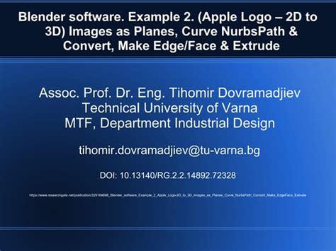 Drtad Blender Software Example 2 Apple Logo 2d To 3d Images As Planes Curve Nurbspath