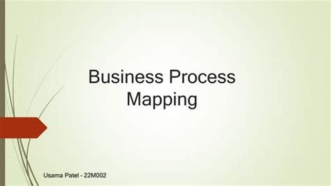 what is business process mapping pdf