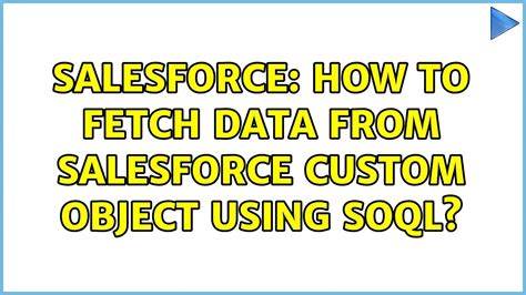 Salesforce How To Fetch Data From Salesforce Custom Object Using Soql