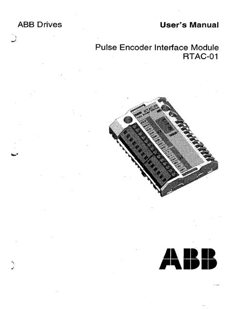 01 Abb Drives Pluse Encoder Interface Module Rtac 01 User S Manual Pdf