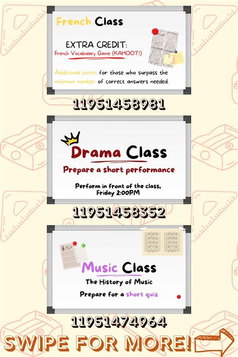 Bloxburg School Board Whiteboard And Chalk Board Decals For French