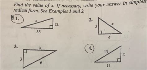 Solved Find The Value Of X If Necessary Write Your Answer