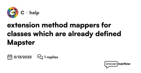 Extension Method Mappers For Classes Which Are Already Defined Mapster