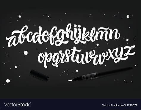 handwritten script alphabet royalty free vector image