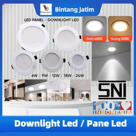 Jual Lampu Downlight Led Panel W W W W W Putih Kuning Tipis Bulat Inbow Shopee Indonesia