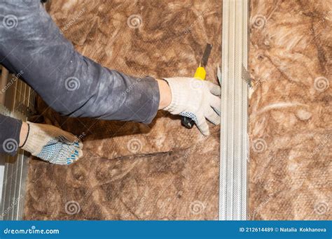 Plasterboard Cladding Of A Building With A Expanded Metal Lattice