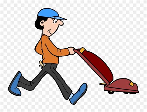 Man Vacuuming Clipart